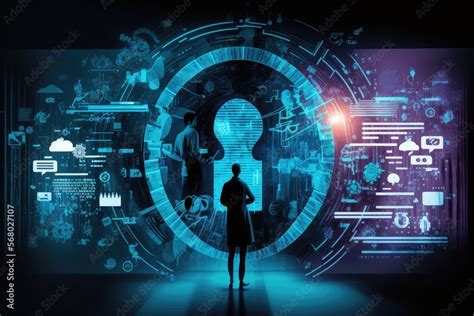 Big Data Technology Data Flow Concept Person Querying Analysing Visualising Complex