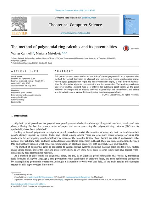 pdf the method of polynomial ring calculus and its potentialities