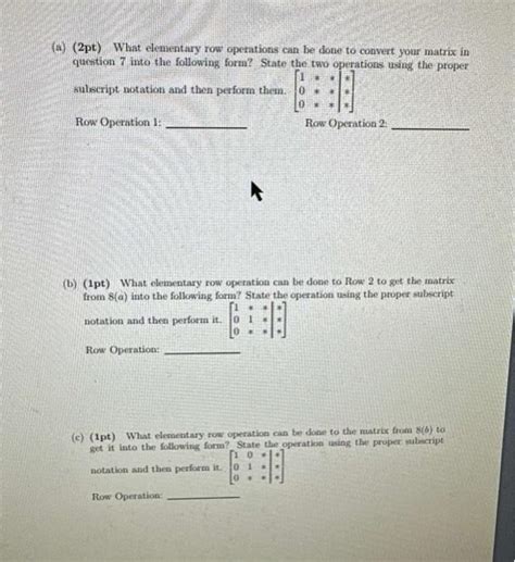 A 2pt What Elementary Row Operations Can Be Done