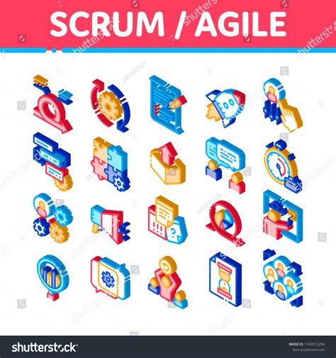 Scrum Agile Collection Elements Vector Icons Stock Vector Royalty Free 1747812299 Shutterstock
