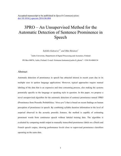 Pdf 3pro An Unsupervised Method For The Automatic Detection Of