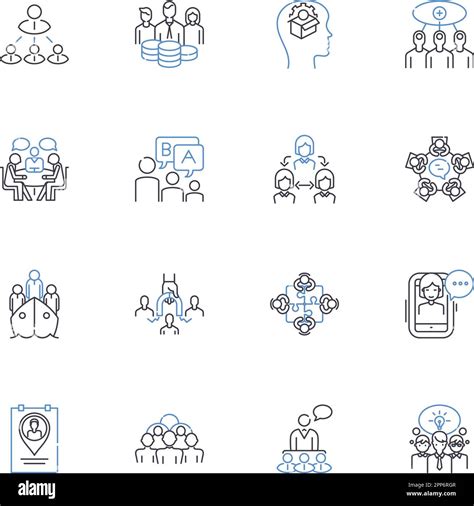 Collective Partnership Line Icons Collection Collaboration Synergy Alliance Cooperation