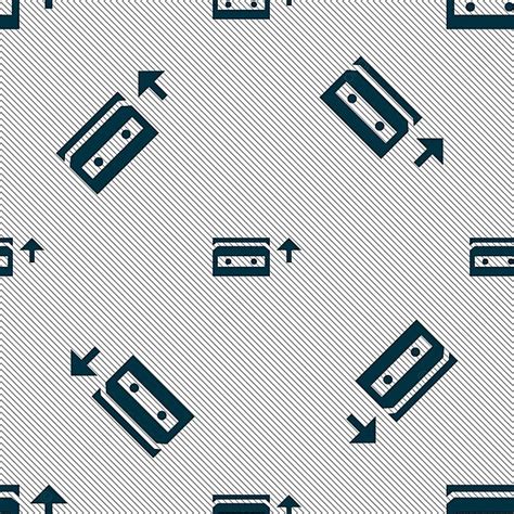 Vector Pattern Of Geometric Texture Featuring Audio Cassette Icon Sign