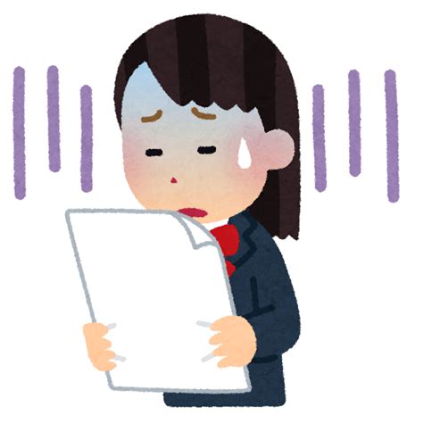 テストを見て落ち込む生徒のイラスト（女子学生） かわいいフリー素材集 いらすとや