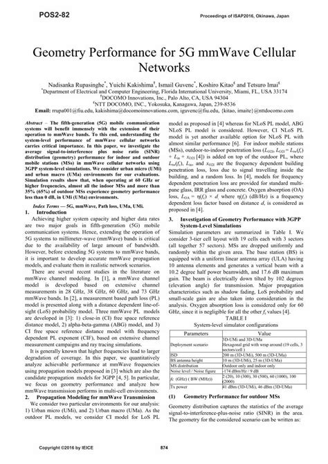 Pdf Geometry Performance For 5g Mmwave Cellular Ap Seituatacjp