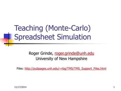 Ppt Teaching Monte Carlo Spreadsheet Simulation Powerpoint