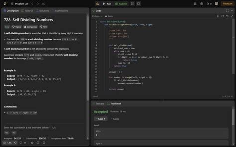 Mohit Kumhar On Linkedin 100daysofleetcode Leetcode Programming Algorithm Selfdividingnumbers