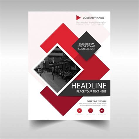 현대 빨간색 상업 연례 보고서 서식 파일 Eps Uidownload