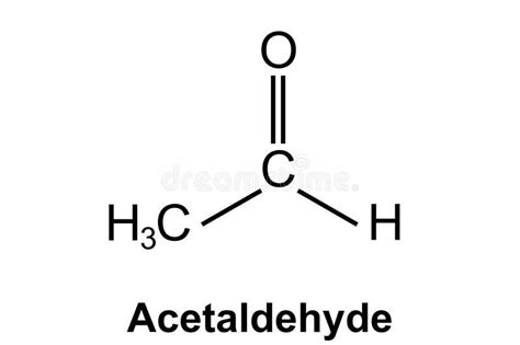 Acetaldehyde Or Ethanal Molecule Chemical Structure Stock Illustration