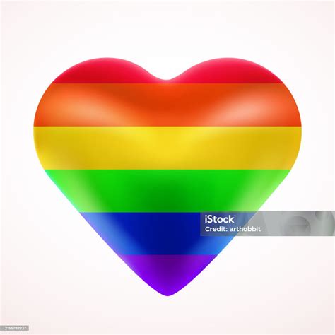 Сердце В Радужных Цветах Лгбт Месяц Гордости Символ Свободной Любви — стоковая векторная графика