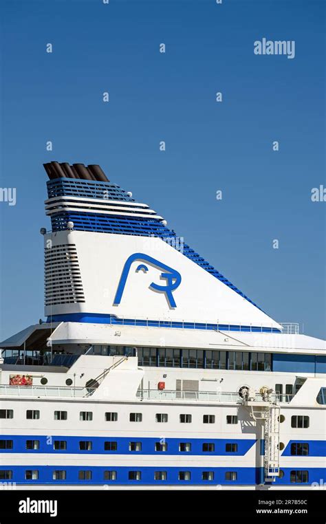 A Portrait View Of The Famous Seal Logo On The Funnel Of The Silja Line Cruise Ferry Silja