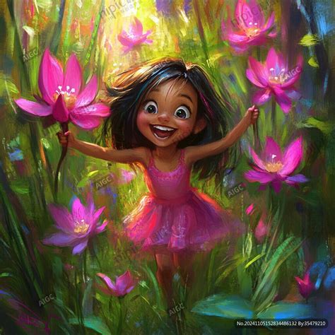Ai创作图儿插女孩 治愈系儿插 小女孩儿插 怡然自得的小女孩插画 儿插少女 梦幻女孩插画 小女孩插画小场景 快乐的小女孩插画 魔发奇缘 电影原画插画 梦幻儿童插画 梦幻儿插插画 写实唯美插画
