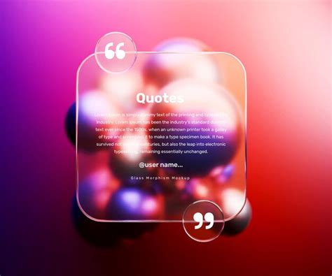 Premium Psd 3d Quotes Box Mockup With Glass Morphism Effect Or Quotes