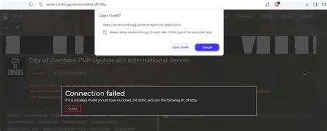 server browser protocol handling issue connect button opens fivem instead of redm bug