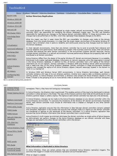 Active Directory Replication Pdf Active Directory Computer Network