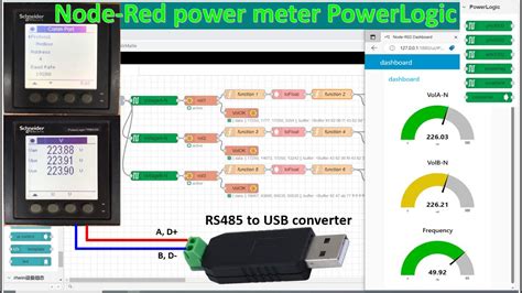 node red schneider power meter powerlogic palette easy to read data