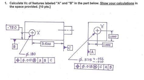 Solved Calculate Vc Of Features Labeled A And B In Chegg Com