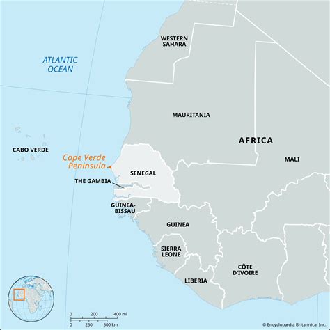 Cape Verde Peninsula Map Cap Vert And Senegal Britannica