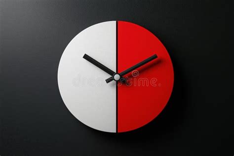 Classic Analog Clock In Bold Red Black And White Design Stock