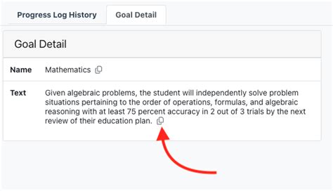 View Progress Monitoring History And Goal Detail Support Center