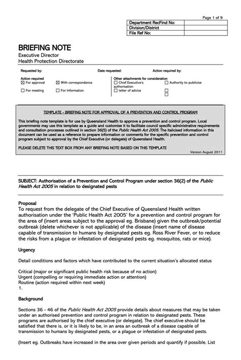 Briefing Note Example Healthcare At Fernande Frank Blog