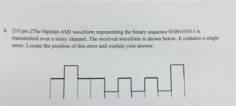 Solved 4 10 Ptsjthe Bipolar Ami Waveform Representing The