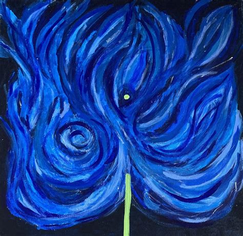 Abstract Blue Flower Hadas Rebecca Youman Vooglue
