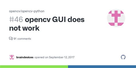 Opencv Gui Does Not Work · Issue 46 · Opencvopencv Python · Github