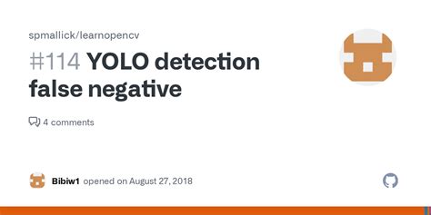 YOLO Detection False Negative Issue 114 Spmallick Learnopencv GitHub