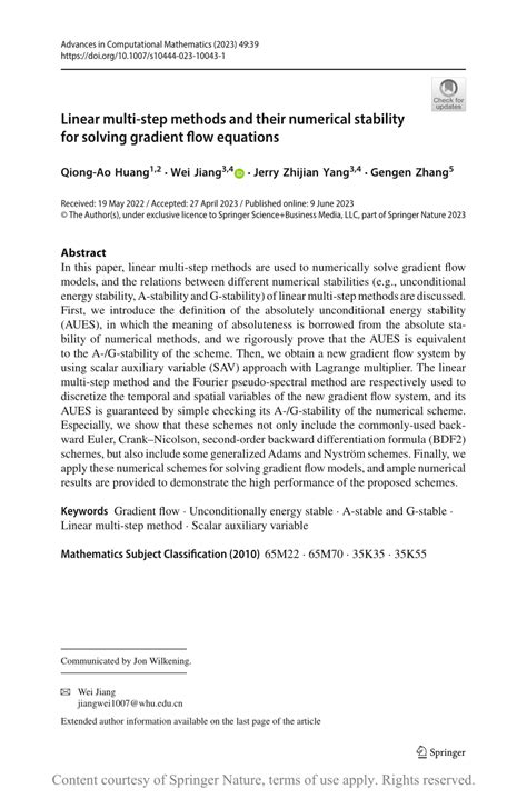 Linear Multi Step Methods And Their Numerical Stability For Solving