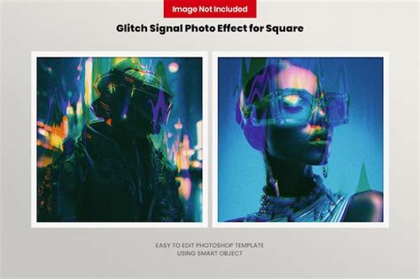 Premium PSD Glitch Signal Photo Effect For Square