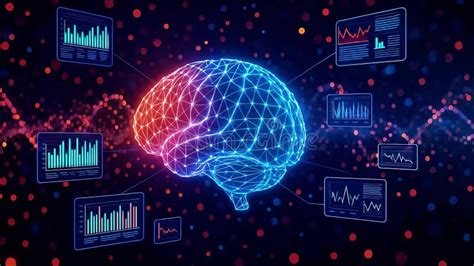 Digital Ai Brain With Data Charts And Neural Visualization Stock Footage Video Of Cyber Blue