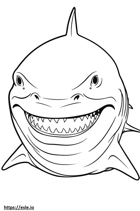 Bull Shark Smile Emoji Coloring Page