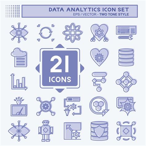 Data Analytics Icon Set Suitable For Data Analytics Symbol Two Tone