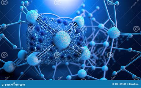 Nanoparticle Structure On Blue Background In Blue Design Suitable For Cover Royalty Free Stock