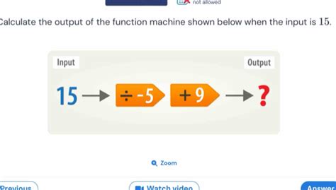Solved Not Allowed Calculate The Output Of The Function Machine Shown