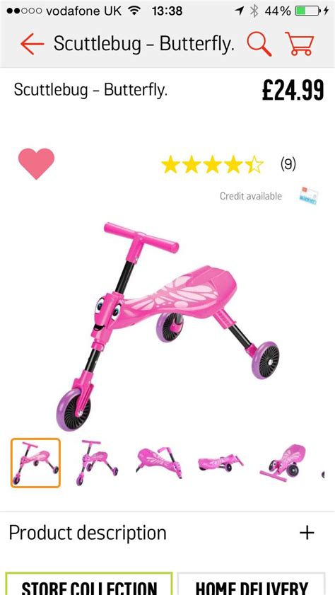 Pink Scuttle Bug From Argos