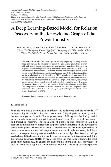 Pdf A Deep Learning Based Model For Relation Discovery In The Knowledge Graph Of The Power