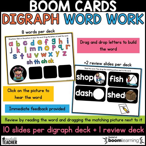 Digraphs Word Work Boom Cards A Teachable Teacher