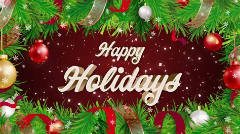 Merry Christmas Animation Text Sparkling Lights Xmas Tree Merry