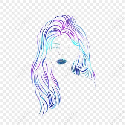 그라데이션 일러스트 여성 헤어 스타일 요소요약조각 Png 일러스트 무료 다운로드 Lovepik
