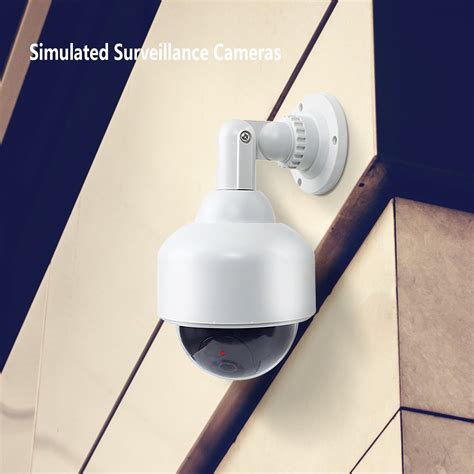 Dummy Fake Camera Security Outdoorpowered Simulated Surveillance Cameras With 1 Flashing Red