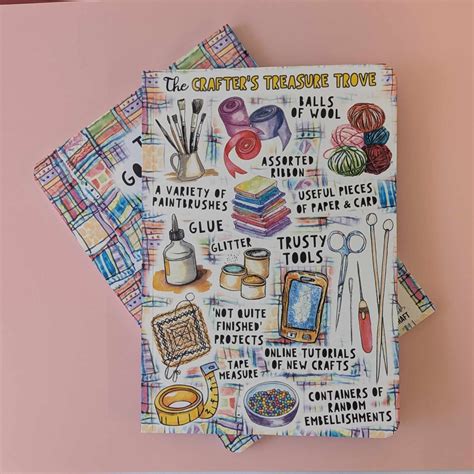 Craft Themed Notebook A5 128 Pages Go La La Greeting Cards And Ts