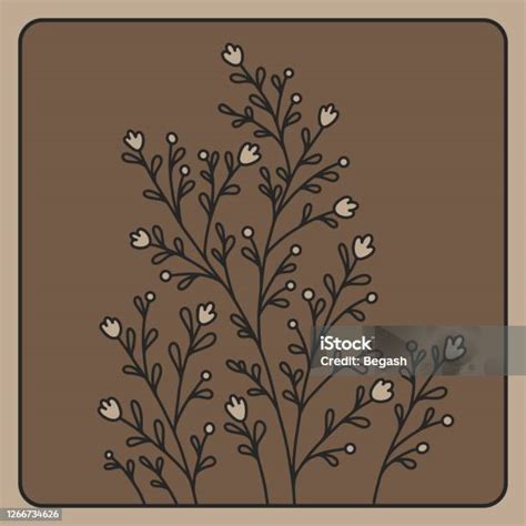 추상화 꽃 요소 집합입니다 식물학 간단한 낙서 그래픽 아이 게임 페이지 노트북 인쇄를 위한 라인 핸드 그린 벡터 일러스트레이션 검은색에 대한 스톡 벡터 아트 및 기타 이미지