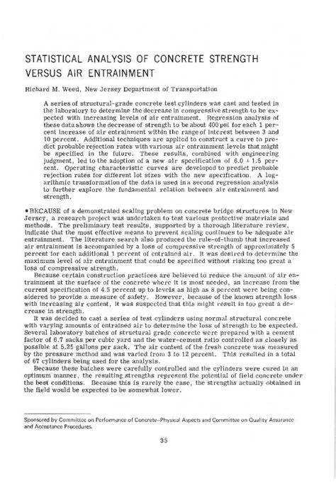 Pdf Statistical Analysis Of Concrete … Onlinepubs