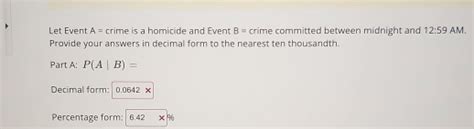 Let Évent A Crime Is A Homicide And Event B Crime Committed Between