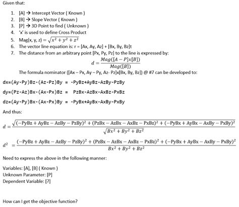 Algorithm Triangulation Find A 3d Point Minimizing The Distance From N 3d Linesrays Stack