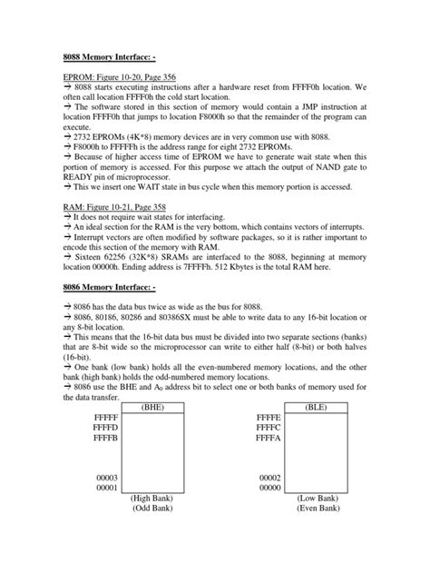 8086 Memory Interface Pdf Random Access Memory Central Processing