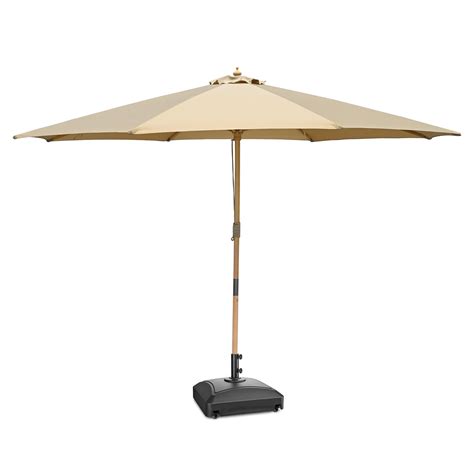 Yescom 13ft Xl Heavy Duty Solid Wood Outdoor Patio Umbrella With Base