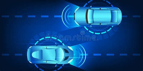 Smart Car Technology With An Autonomous Driving System With Front Detection Signal Ai Powered